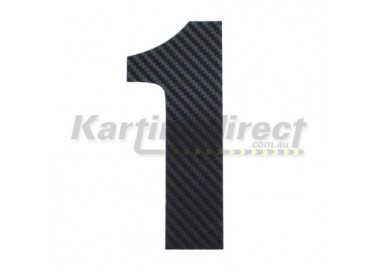 Number 1 Decal Small Black Carbon Fibre Style Sticker
