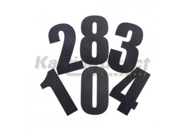 Number 3 Decal Small Black Carbon Fibre Style Sticker