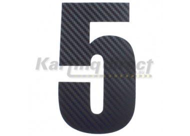 Number 5 Decal Large Black Carbon Fibre Style Sticker