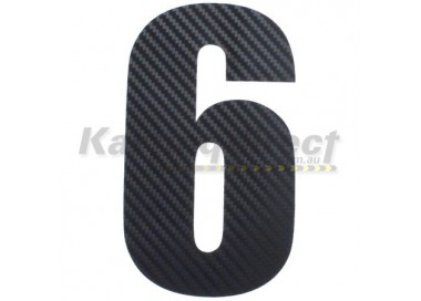 Number 6 Decal Large Black Carbon Fibre Style Sticker