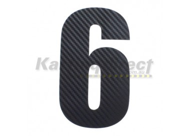 Number 6 Decal Small Black Carbon Fibre Style Sticker