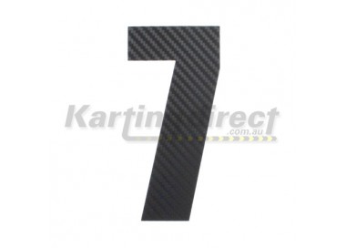 Number 7 Decal Small Black Carbon Fibre Style Sticker
