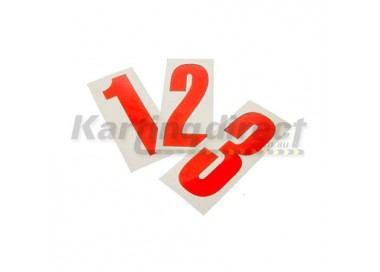 Number 3 decal Small red sticker Suit side pods