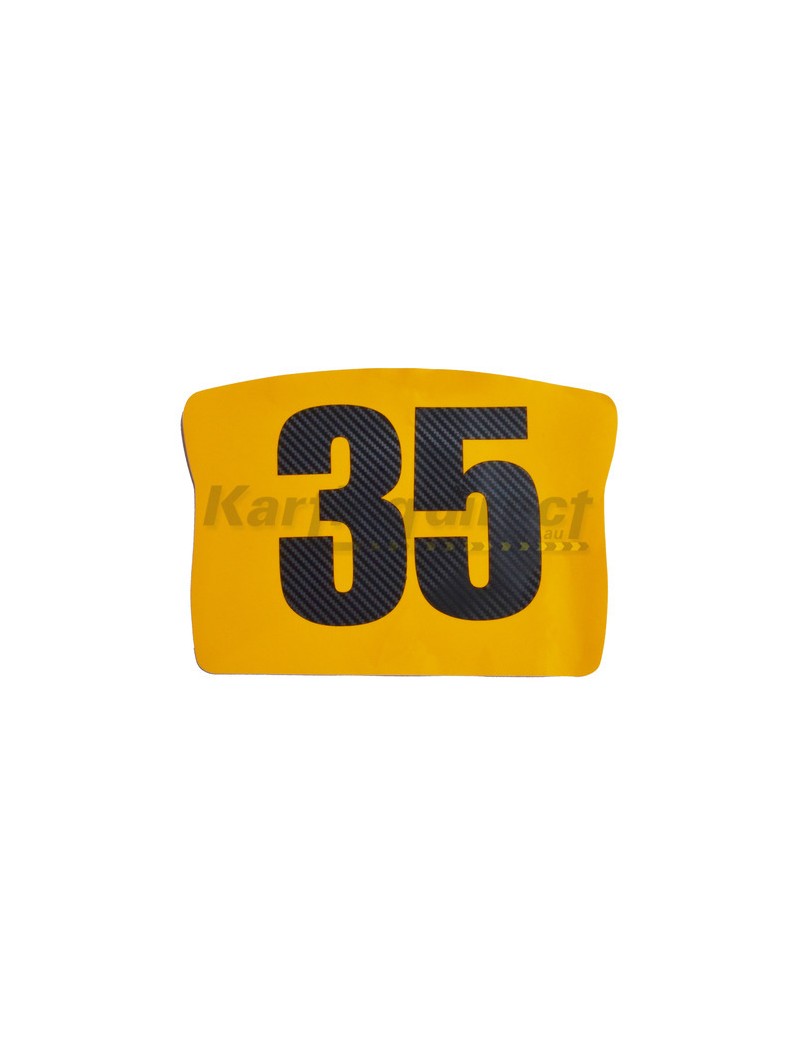 Rear Number Plate Sticker suit plastic rear bar Yellow