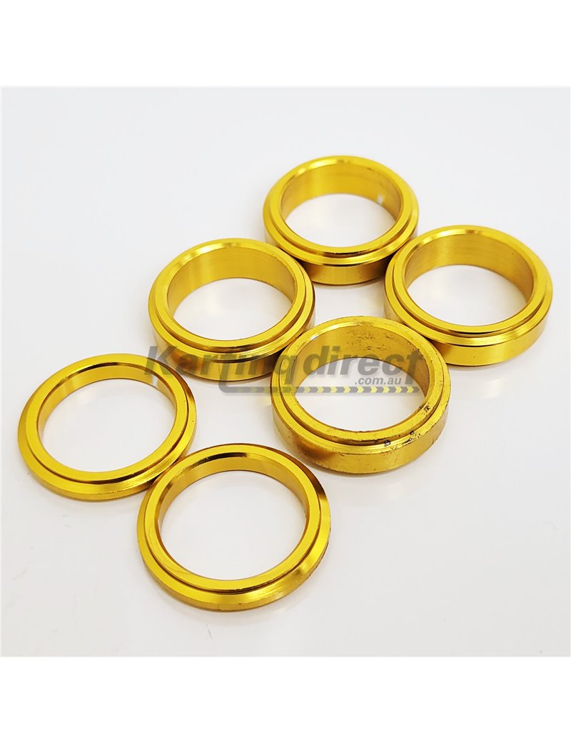 Front Stub Axle Wheel Spacer 4 - 10mm x 25mm 2- 5mm x 25mm Set - GOLD ...